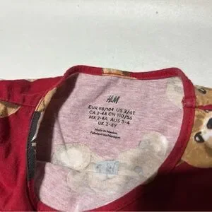 H&M | Dresses | Hm Red Dress With Bear Design | Poshmark